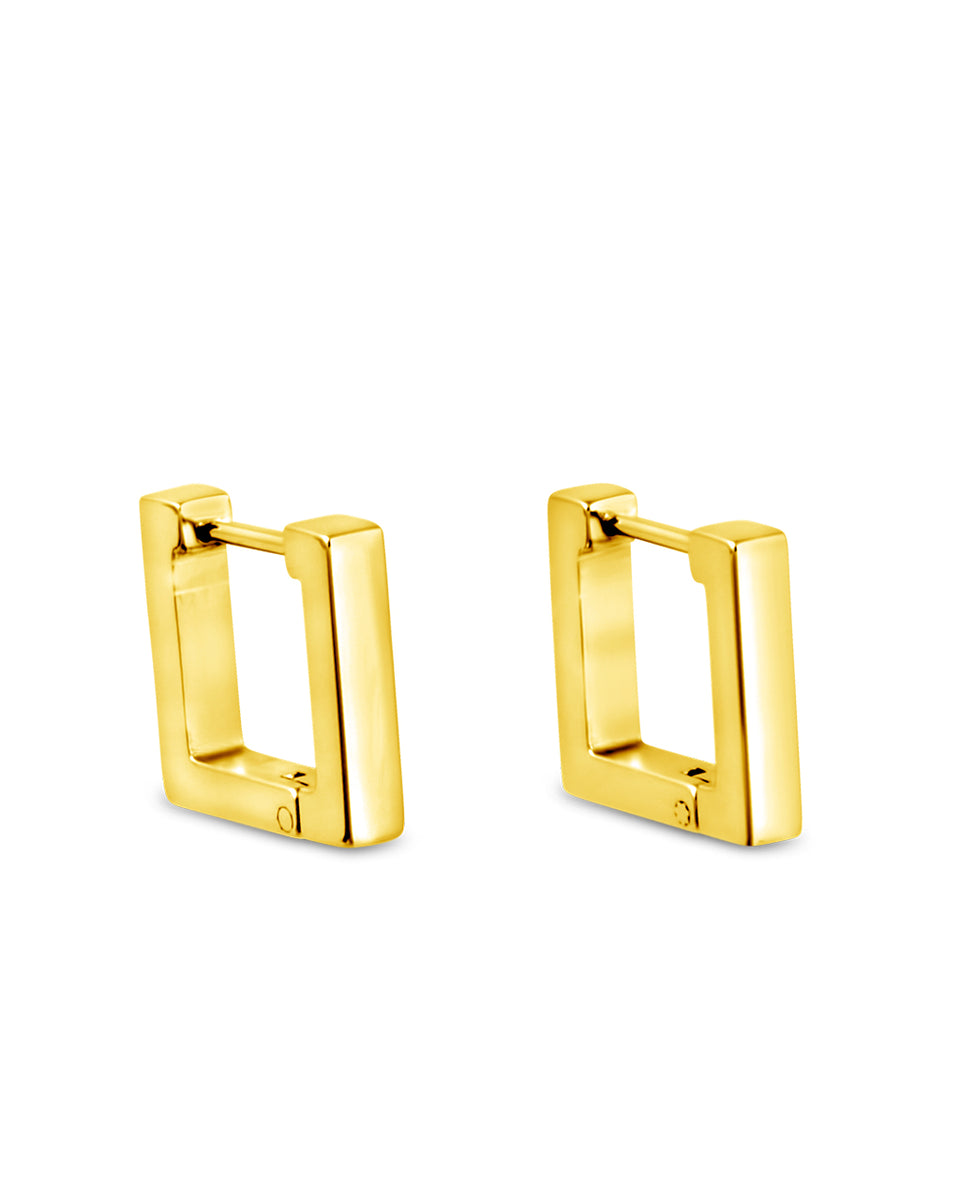 Square Hoop Earrings Gold – Mi Tesoro Jewelry